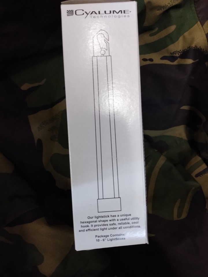 Box of 10 British Army Cyalume Light Sticks ORANGE 12 Hours Exp 6/26 ...