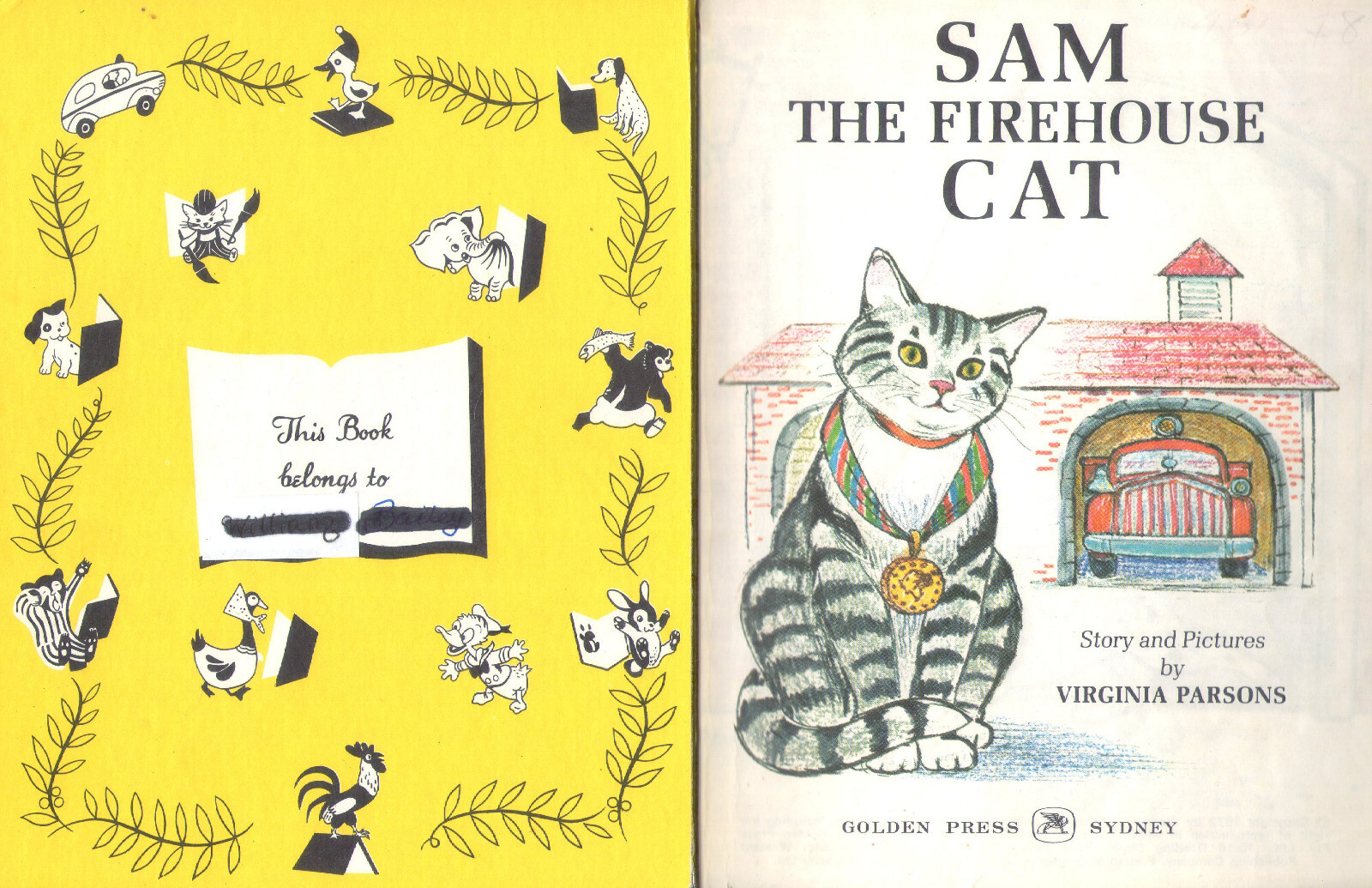 LITTLE Golden Book - "SAM the FIREHOUSE CAT" - Virginia Parsons Classic ...