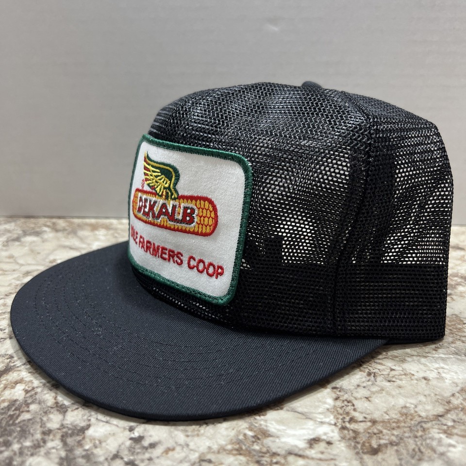 Dekalb Seed Corn Baseball Cap Trucker Hat Vintage Snap-Back, Black Mesh ...