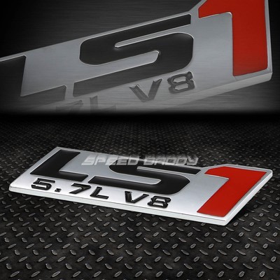 FOR 5.7 CHEVY/GM LS1 LS V8 METAL BUMPER TRUNK GRILL EMBLEM DECAL ...