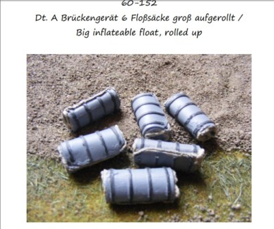 MGM 060-152 1/72 Resin WWII German-Six Large Inflatable Rafts-Rolled Up ...