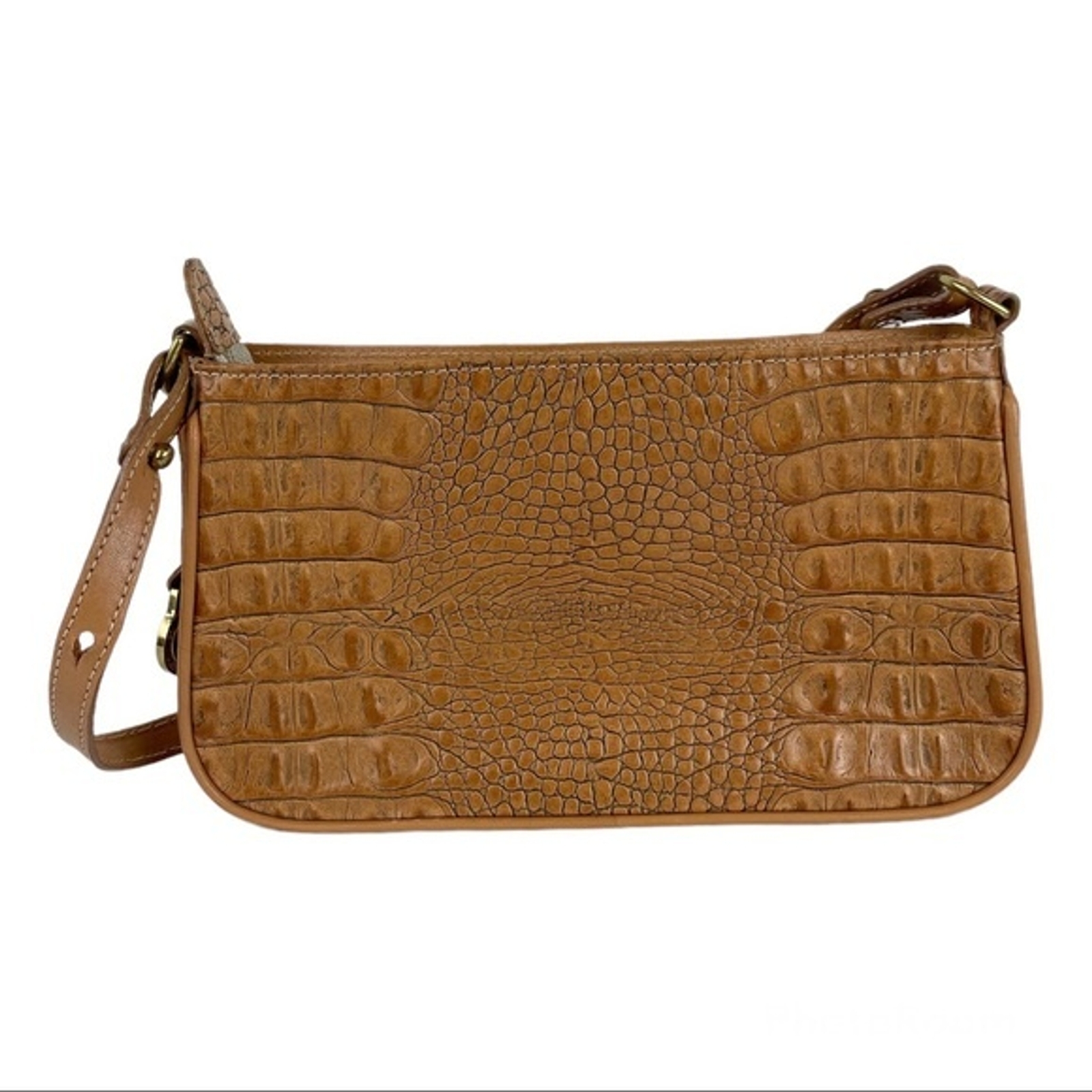 Vintage Brahmin Y2K Croc Embossed Leather Handbag Sho… - Gem