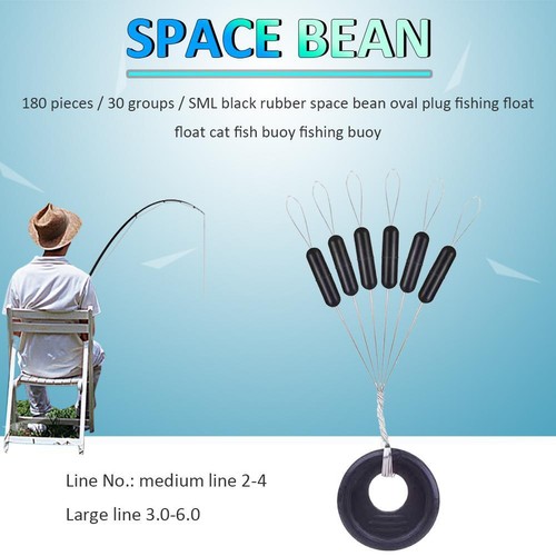 5# 30 Group 180pcs Rubber Space Beans for Sea Carp Fishing Float ...