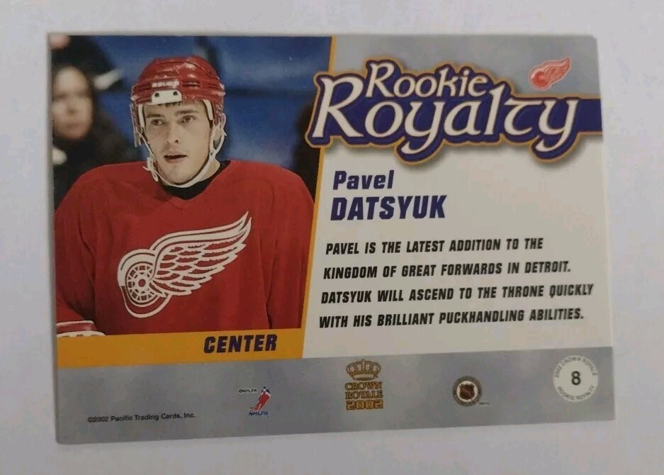 2001-02 Pacific Crown Royale Rookie Royalty Pavel Datsyuk #8 Rookie RC ...