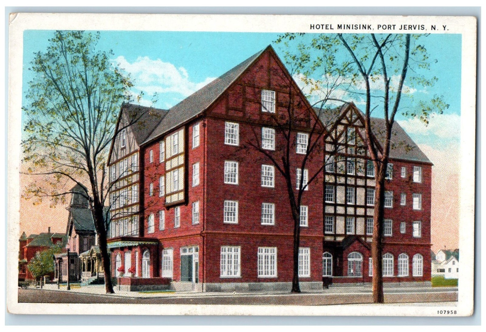 c1930's Hotel Minisink Street View Port Jervis New York NY Vintage ...