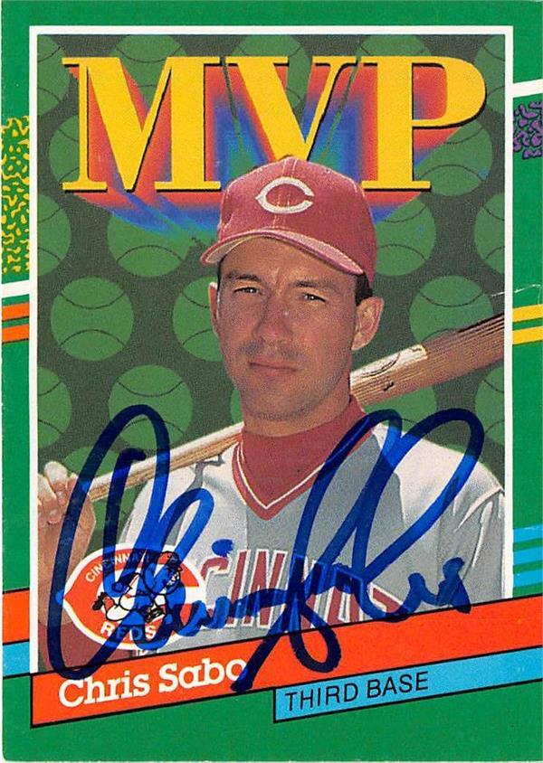 Chris Sabo autographed baseball card (Cincinnati Reds) 1991 Donruss ...