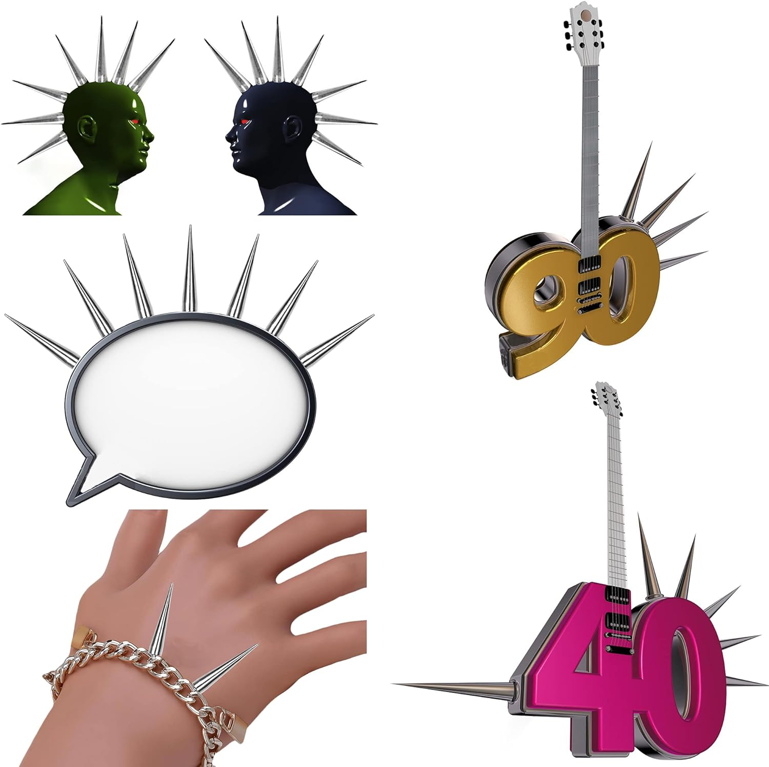 30PCS 40MM Spike and Studs Cone Spikes Punk Large Leather Rivets Scre ...