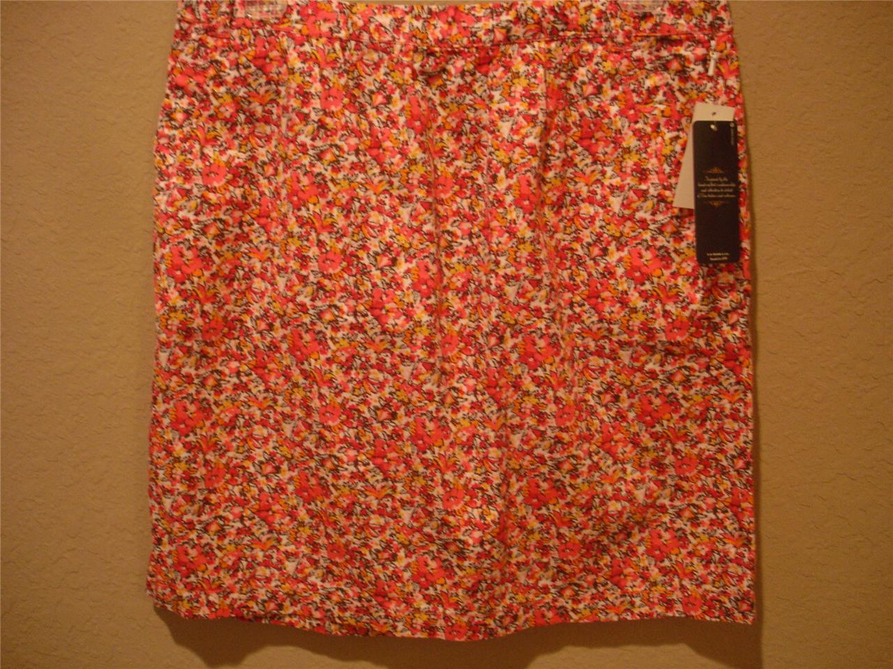 NWT $58 BASS Pink Floral Mirandy Rose Cotton Skirt Womens size 6 | eBay