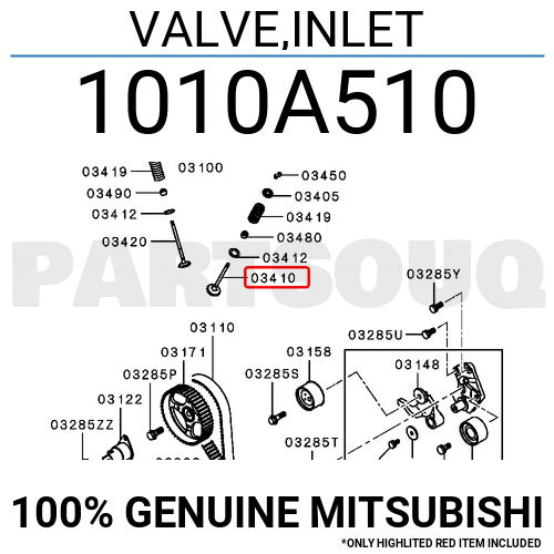 1010A510 Genuine Mitsubishi VALVE,INLET | eBay