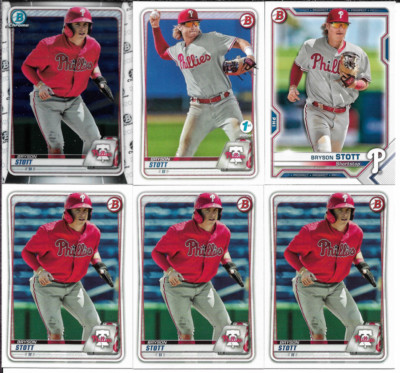 Bryson Stott 6 Card Bowman Rookie & Prospect Lot with Bowman Chrome NM ...