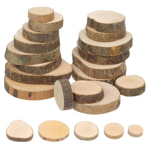 100pcs 1.5-3CM Wood Log Slices Discs for DIY Crafts Wedding ...