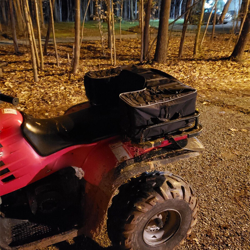 Kemimoto ATV Rear Storage Bag Pack Cargo Gear Seat Bags w/ Cushion Pad ...