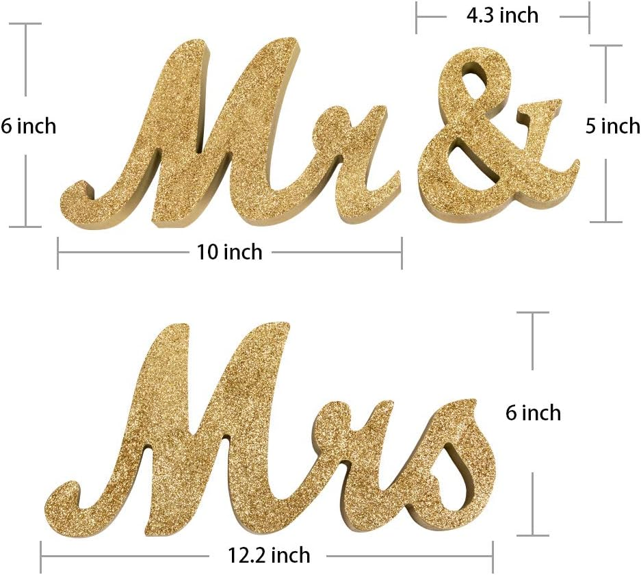 Mrs & Mr Letters Decorative Signs - Sweetheart Table Wedding Decoration ...