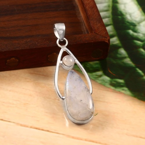Pretty Moonstone Gemstone 925 Sterling Silver Handmade Pendant Jewelry ...