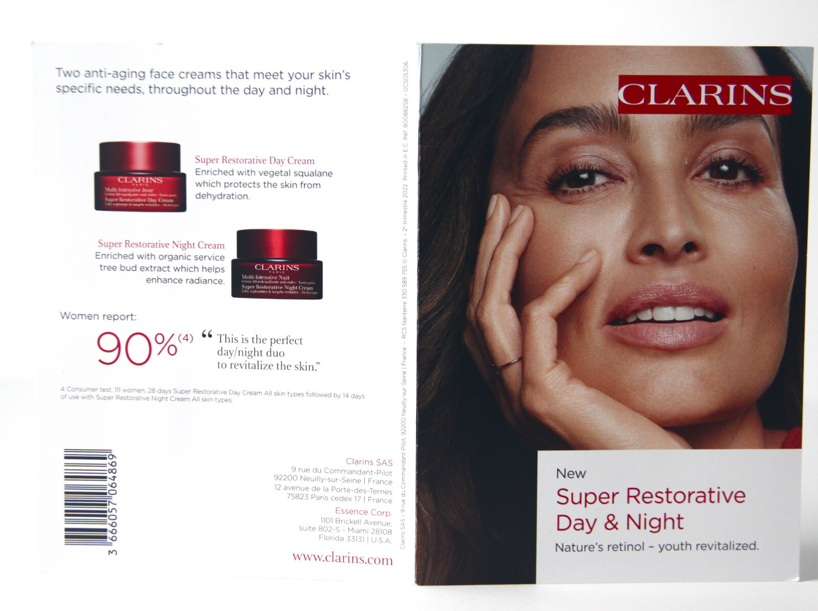 CLARINS SUPER RESTORATIVE DAY & NIGHT CREAM 2 SEALED PACKS X 2 ML IN ...
