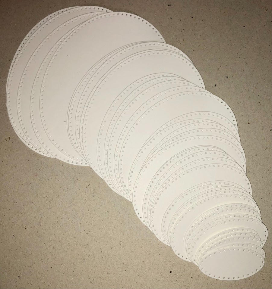 40 pcs.🩵 DOTTED OVALS SET🩵 cardstock paper die cut embellishments | eBay