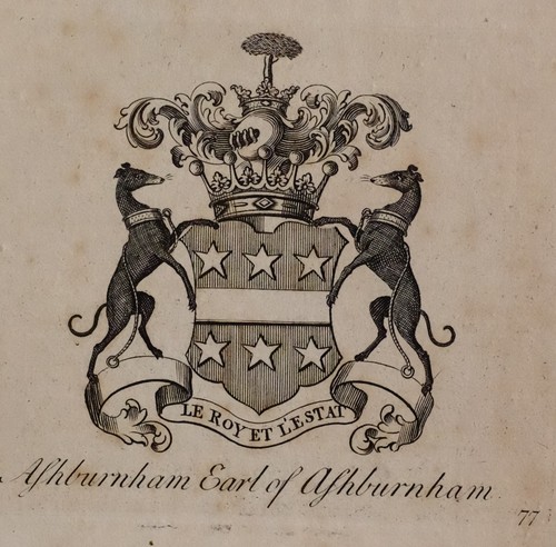 1779 ANTIQUE PRINT ~ ASHBURNHAM ~ FAMILY CREST COAT OF ARMS | eBay UK