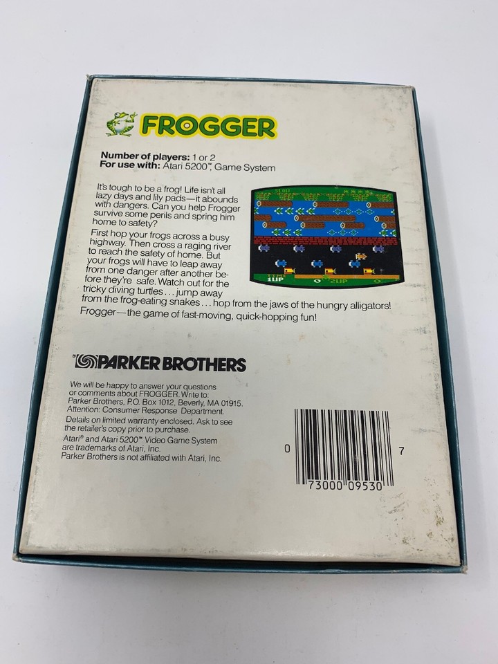 Frogger Atari 5200 Game Complete in Box CIB Tested + Overlay ...