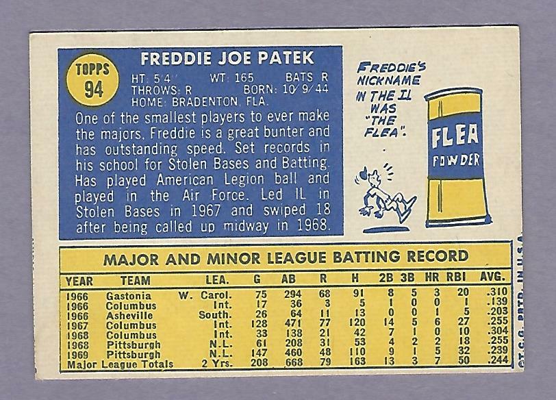 1970 Topps - #94 Fred Patek - Pittsburgh Pirates - ExMt+ | eBay