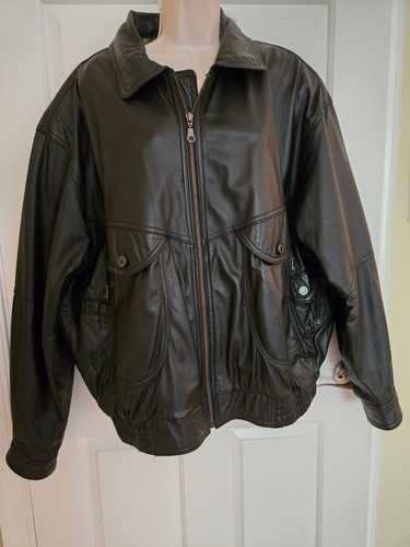 PL BASIC LINE MEN BLACK LEATHER JACKET SIZE 50 ( US 40) | eBay