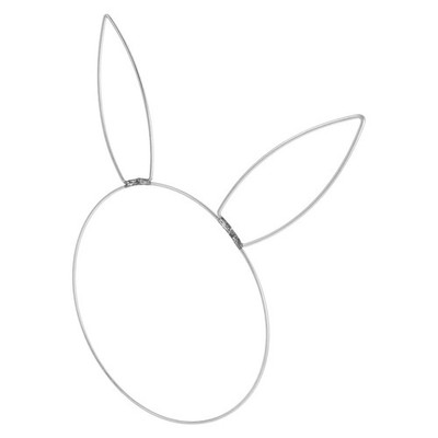 Floral Rabbit Face Decoration On Wrought Iron Circle – Spring Inspired ...