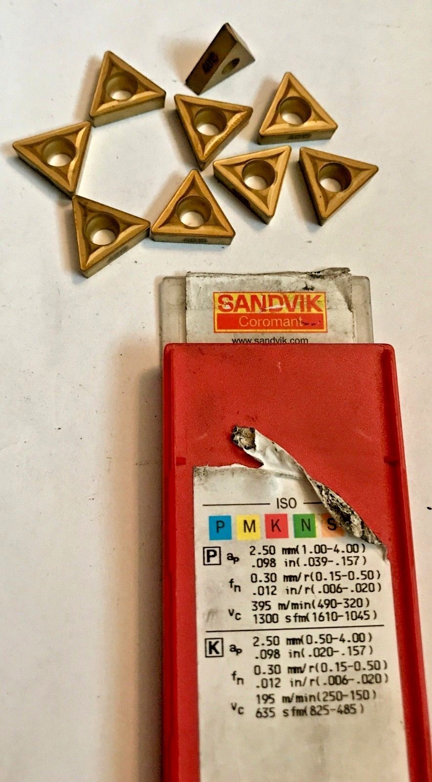 Sandvik Carbide Inserts - P 2.50mm .098in 4015 - Qty. 9 | eBay