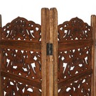 4 Panel Hand Carved Indian Screen Wooden Leaves Design Screen Room ...