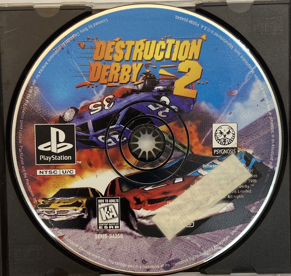 Destruction Derby 2 (Sony PlayStation 1 PS1, 1996) Disc Only / Tested ...