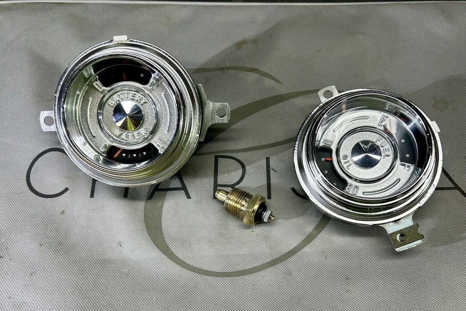 1955 - 1956 Pontiac Instrument Cluster Dash Gauges w/ Chrome Bezels ...