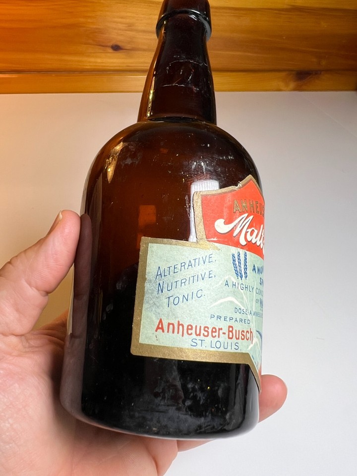Antique Pre-Prohibition Anheuser Busch Malt NUTRINE Budweiser Bottle ...