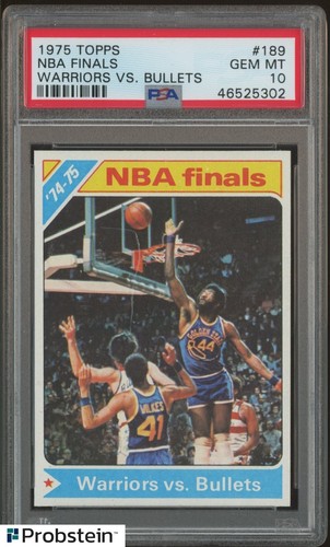 1975 Topps Basketball #189 NBA Finals Warriors vs Bullets PSA 10 GEM ...