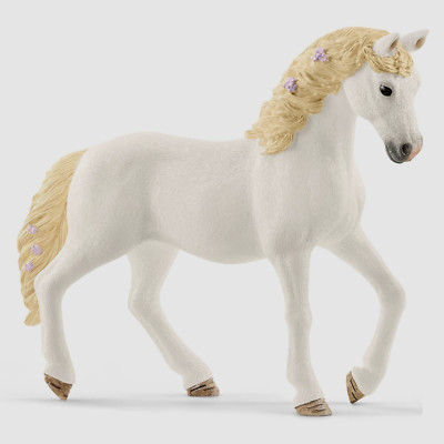 Schleich White Horse/ flowers in mane & tail ANDALUSIAN MARE brand new ...