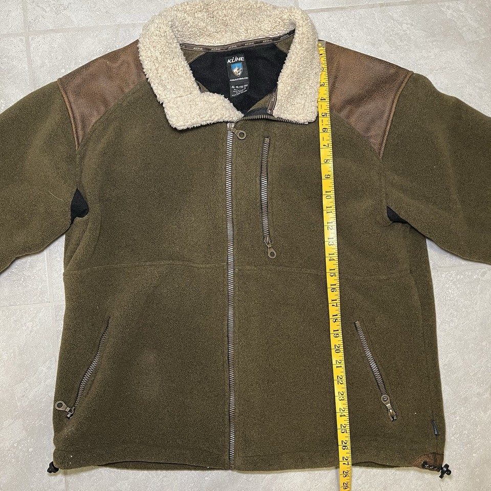 KUHL ALPENWURX ‘Olive’ FLEECE SHERPA FULL ZIP JACKET SIZE XL | eBay