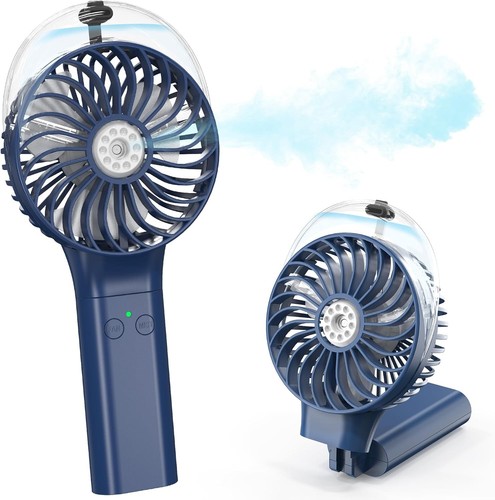COMLIFE Portable Handheld Misting Fan, 3000mAh Rechargeable HF318, Blue ...