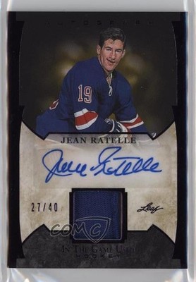 2022-23 Leaf ITG Used Game Used Auto Purple /40 Jean Ratelle #GUA-JR1 ...