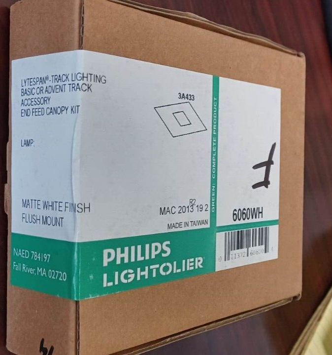 Philips Lightolier 6060WH Lytespan Track Light End Feed Canopy Kit ...