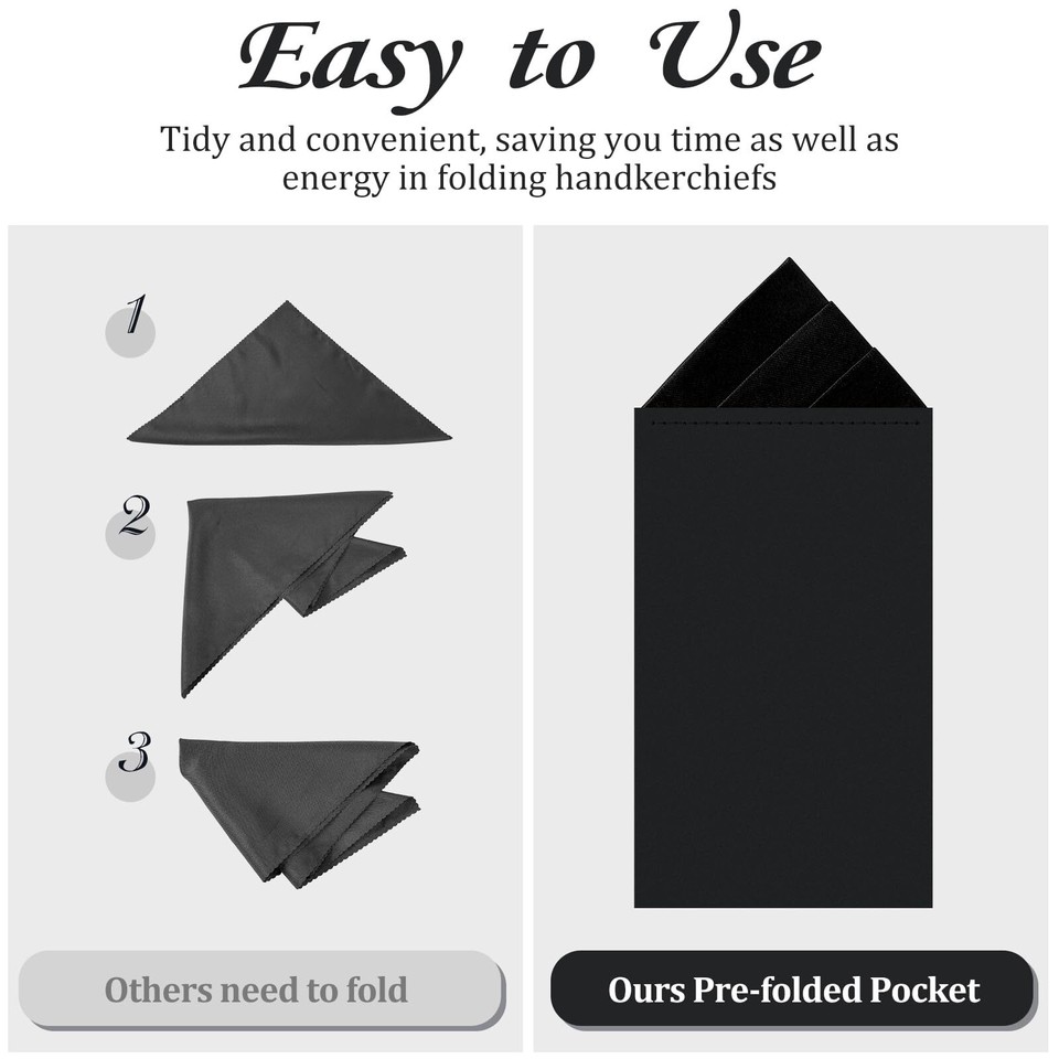 Xuhal 21 Pcs Pre Folded Triangles Pocket Square Suit Masculine ...