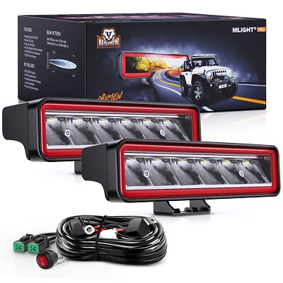 Nilight LED Light Pods 6.5 Inch 2PCS 30W 3250LM Spot Light Bar LED Fog ...