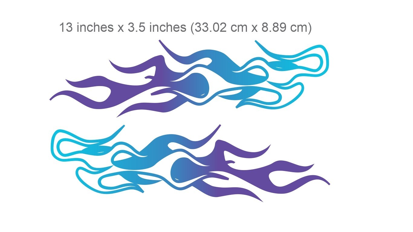 Motorcycle Flame decals 2pc Set - Blue/Purple FOR: Harley Sportster ...