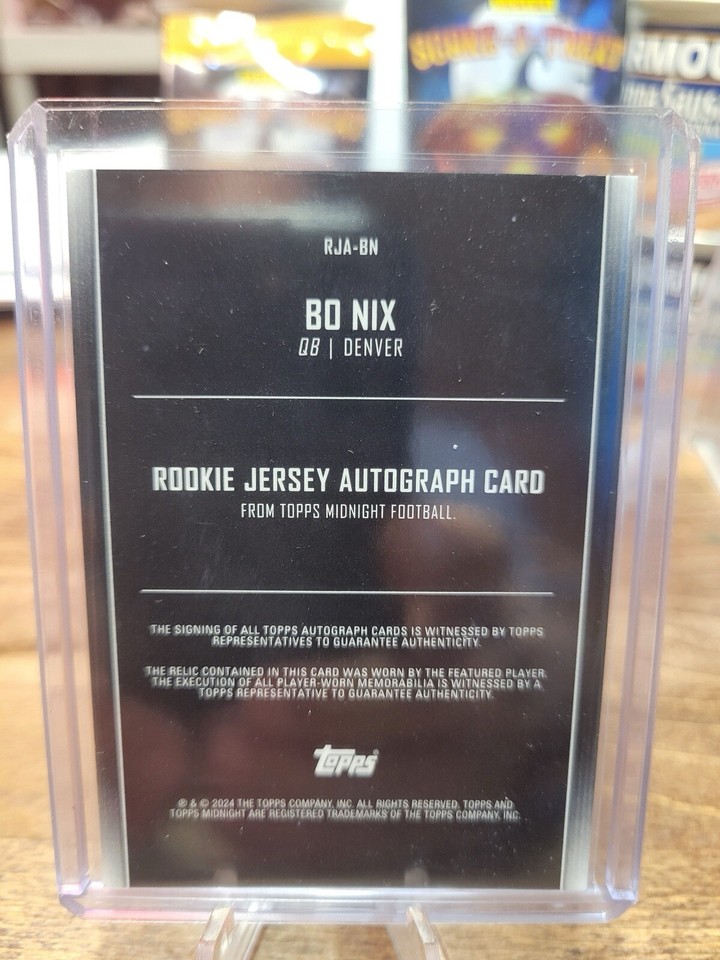 2024 Topps Midnight Bo Nix Rookie Patch Autograph Player Worn /99 ...