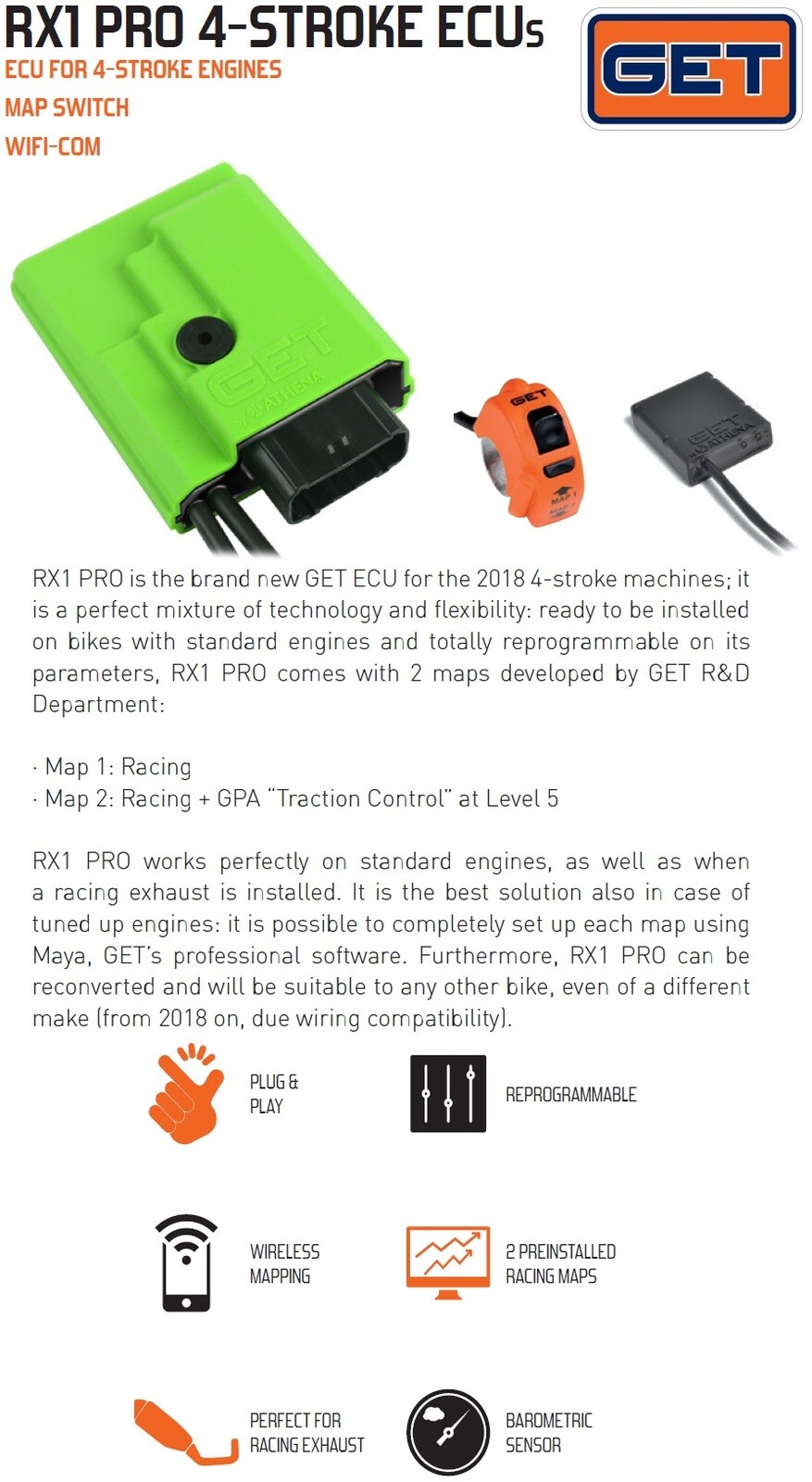 Athena GET Yamaha YZ 450 F 2018 RX1 Pro 4-Stroke ECU RX1PRO-0006 | eBay