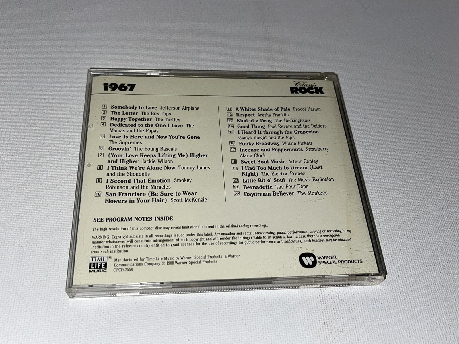 TIME LIFE MUSIC CLASSIC ROCK 1967 RARE 22 TRACK CD FREE SHIPPING Play ...