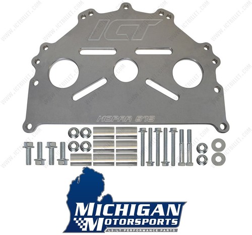 ICT Billet Aluminum Engine Stand Adapter Plate Mopar LA B/RB Magnum Gen ...