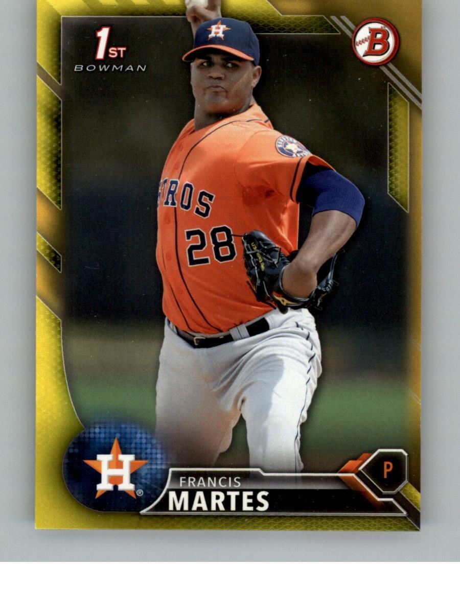 2016 Bowman Francis Martes BP34 Prospects Yellow Houston Astros | eBay