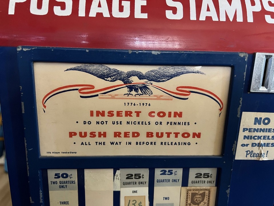 Vintage Vend A Stamp Postage Stamps Machine Vending Post Office with ...