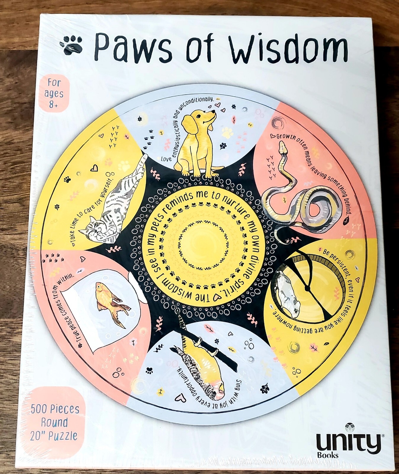 Paws of Wisdom Puzzle 500 PC Sealed NEW Inspirational 20" Round Unity ...