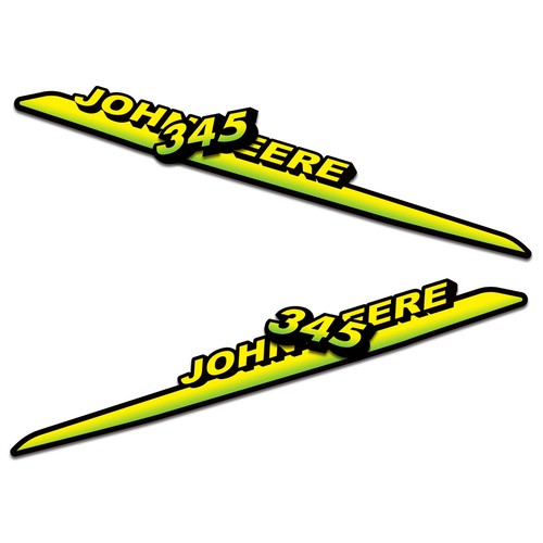New Replacement Decal Set for John Deere 345 Lawn Tractor Hood Vinyl ...