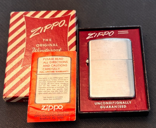 Vintage, ZIPPO LIGHTER / UNBRANDED (3 Barrel Hinge, Double Box, Unused ...