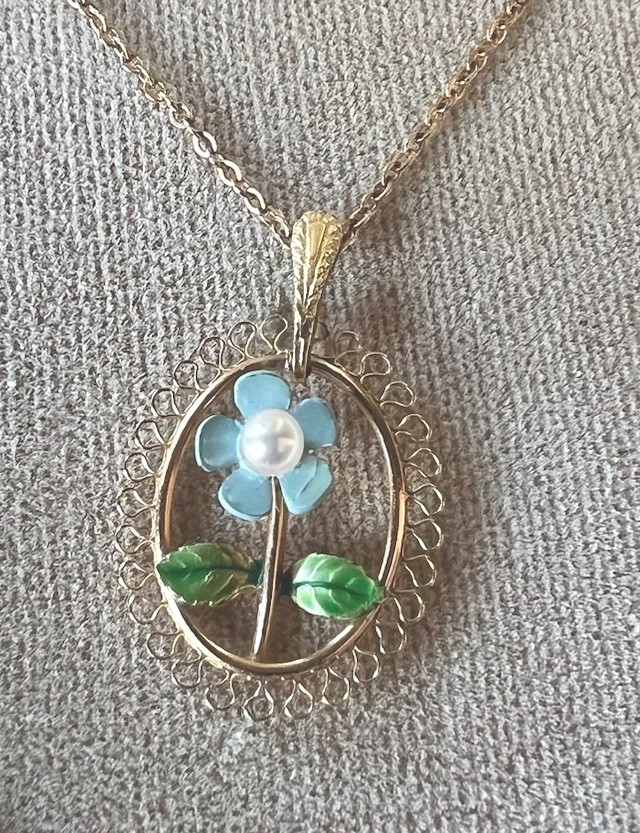 Vintage Jewelry Krementz Necklace Original Box Art Deco 14K Gold ...