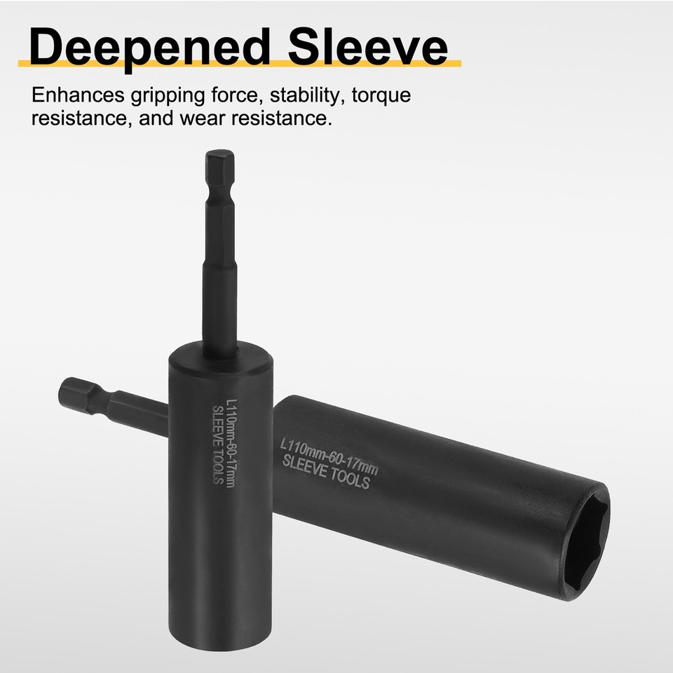 3pcs Nut Driver Drill Bit 17mm Socket 1/4" Hex Shank 4.3" Long Setter ...